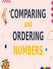 Comparing And Ordering Numbers Pptx COMPARING And ORDERING NUMBERS INEQUALITY RELATION
