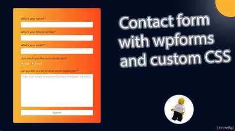 Contact Form With Wpforms Custom Css Style Youtube