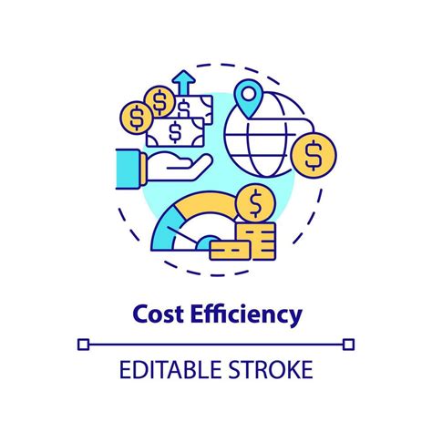 Editable Cost Efficiency Icon Isolated Vector Foreign Direct Investment Thin Line Illustration