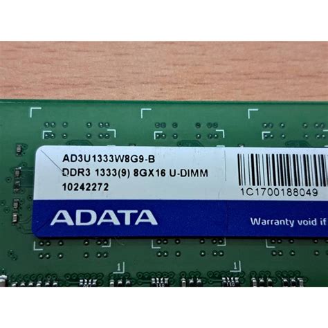 二手 威剛 Adata Ddr3 1333 9 8gx16 U Dimm 桌機雙面記憶體 蝦皮購物 二手 威剛 Adata Ddr3 1333 9 8gx16 U Dimm 桌機雙面記憶體 蝦皮購物