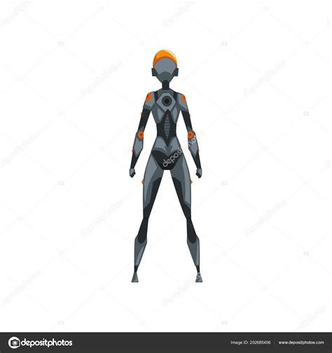 Gray Female Robot Space Suit Superhero Cyborg Costume Back View Gray Female Robot Space Suit Superhero Cyborg Costume Back View