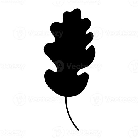 Silhouette Of Black Oak Leaf 9906206 Png