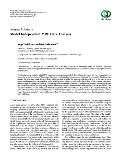 Pdf Model Independent Mre Data Analysis