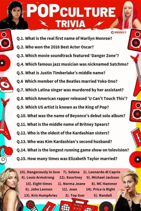 Pop Culture Trivia Questions & Answers - Meebily