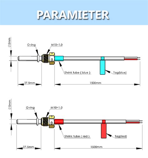 Ip68 Temperature Sensor Heat Meter Pt1000 Sensor