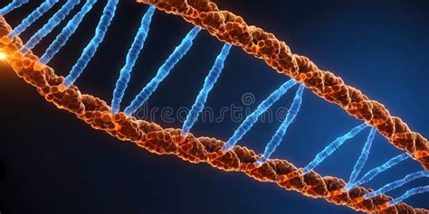 Dna Double Helix With Glowing Genetic Code Biotechnology And Genomics