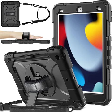 Bmouo Ipad 9th 8th 7th Generation Case Ipad 10 2 Case Shockproof 360 Rotating