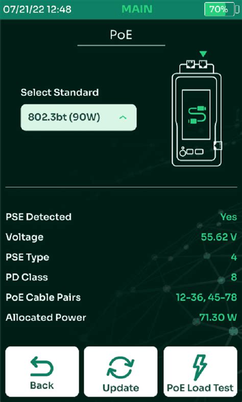 Network Service Assistant Power Over Ethernet Poe Aem Test