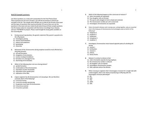 Final 2019 Questions And Answers Warning Tt Undefined Function 32 Biol103 Sample Questions