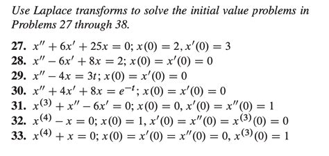 Solved Use Laplace Transforms To Solve The Initial