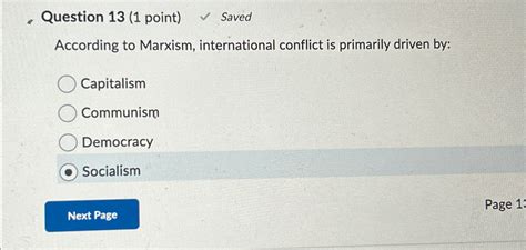 Solved Question 13 1 ﻿point ﻿savedaccording To Marxism