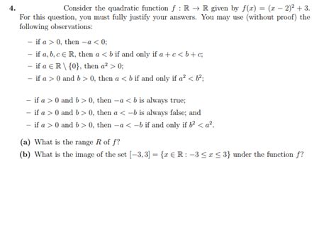solved 4 consider the quadratic function f r r given by