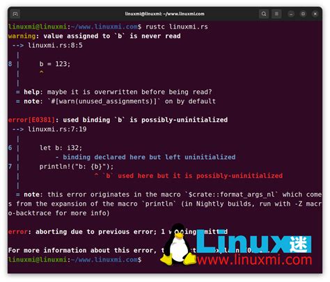 rust 入门教程 2：在 rust 程序中使用变量 linux迷