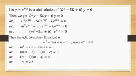 Homogeneous Linear Differential Equations Pptx