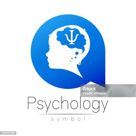 블루 원에 뇌와 심리학 기호 벡터의 아이 로고 타입 실루엣 프로필 인간의 머리 사람 어린이 자폐증 어린이 치료 클리닉 교육을위한 개념 로고 템플릿 기호 로고에 대한 스톡