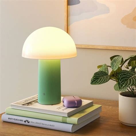 Portable Cordless Mushroom Table Lamp With Rechargeable Battery