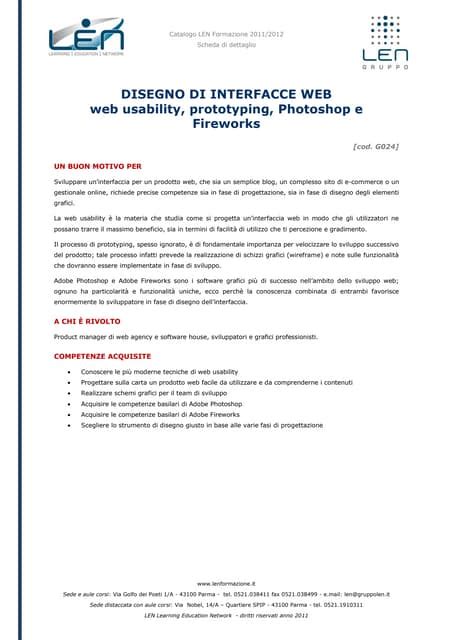 disegno d interfacce web scheda corso len pdf