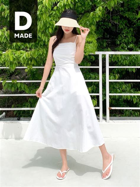 당당걸 1천장돌파 Made 빅사이즈 55 110 파인 드레이프 백트임 밴딩 나일론 플레어 끈 나시 롱 원피스