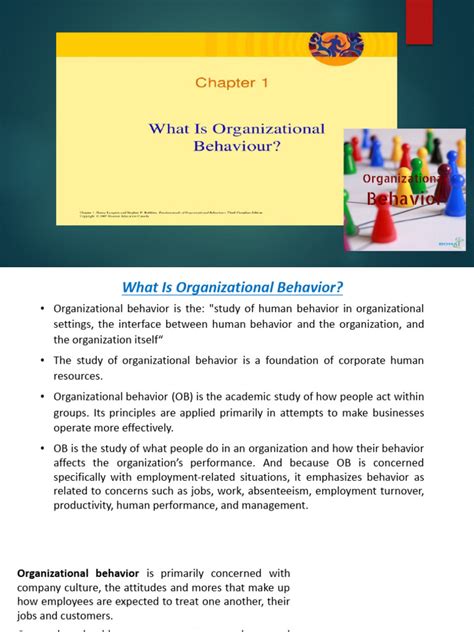 Ch 01 What Is Ob Pdf Organizational Behavior Behavioural Sciences