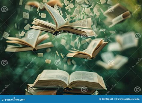 A Stack Of Open Books With Pages Fluttering Conveying The Notion Of Gaining Knowledge And