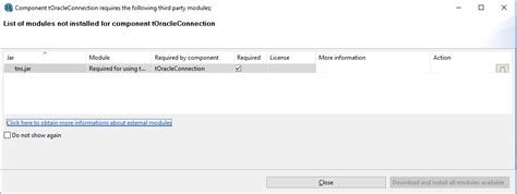 Oracle Database Where To Find Tns Jar For Talend Toracleconnection Stack Overflow