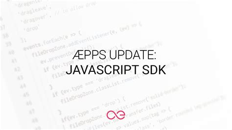 æpps Update Javascript Sdk Continuing Our Posts For Developers By æternity æternity Blog