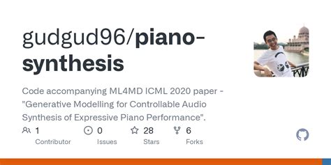 GitHub Gudgud Piano Synthesis Code Accompanying ML MD ICML Paper Generative