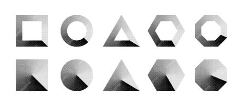 Premium Vector Basic Geometric Shapes With Bitmap Dither Clockwise