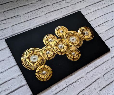 Картина золоті круги панно з металу арт дзеркальний на стіну — ціна 3500 грн у каталозі