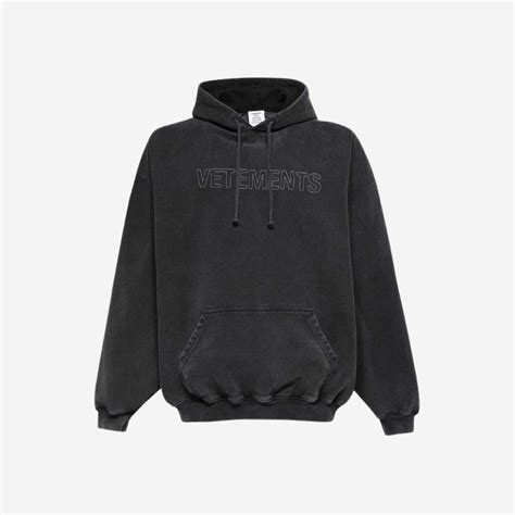 베트멍 로고 아웃라인 후디 블랙 Vetements Kream