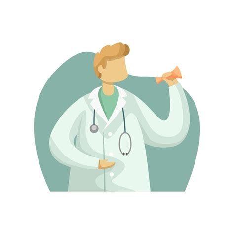 Premium Vector Vector Illustration Of A Male Doctor In A White Coat