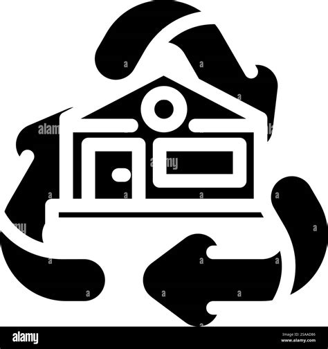 Recycled Materials Green Building Glyph Icon Vector Recycled Materials Green Building Sign