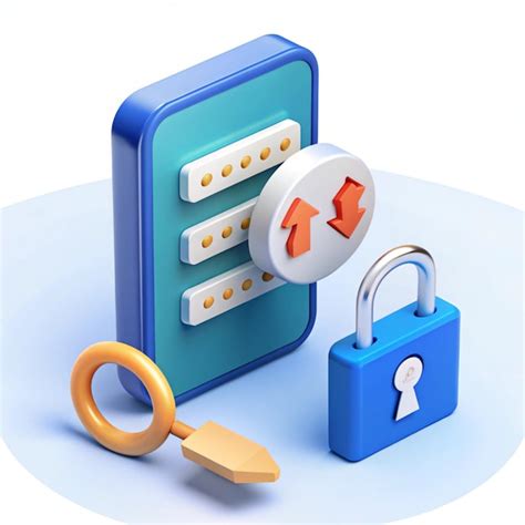 3d Password Reset Illustration Update Personal Data Concept Getting A