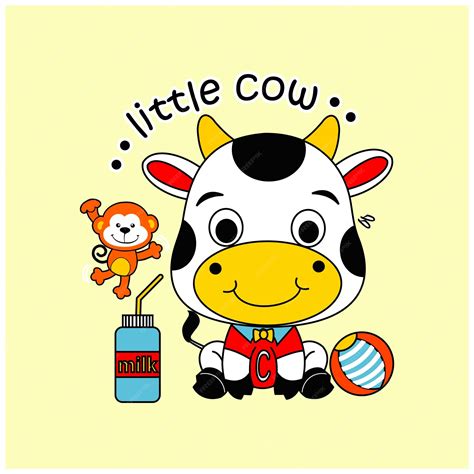 Cute Cow Design Cartoon Vector Illustration Premium Vector