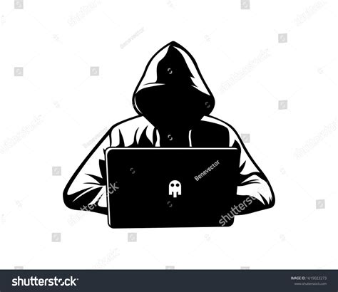 Data Security Protection Mysterious Anonymous Hacker Stock Vector
