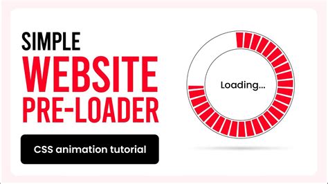 How To Create A Website Pre Loader Css Animation Tutorial Web