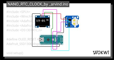 NANO RTC CLOCK By Arvind Copy Wokwi ESP STM Arduino Simulator