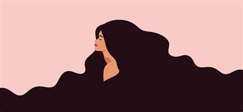 프로필에 긴 머리를 가진 아름 다운 여자와 배너 길게 흐르는 머리를 가진 여자 미용실 미용실 여성의 날 배너 긴 머리에 대한 스톡 벡터 아트 및 기타 이미지 Istock