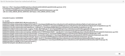 The Ue Shootergame Game Has Crashed And Will Close Rarksurvivalascended