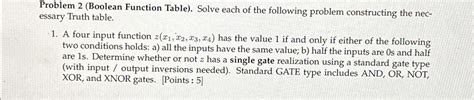 Solved Problem 2 Boolean Function Table ﻿solve Each Of