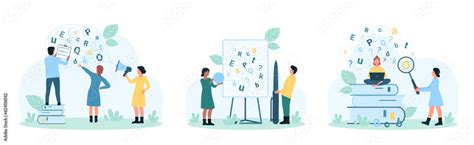 Poster Difficulty In Learning Dyslexia And Dysgraphia Disorder Set