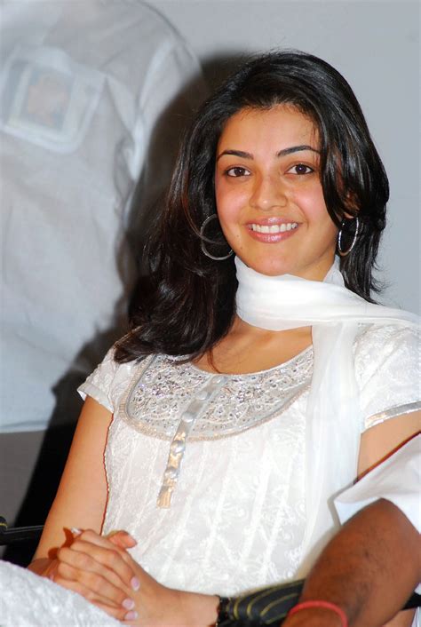 Kajal Agarwal Cute White Churidar Pics Haipics