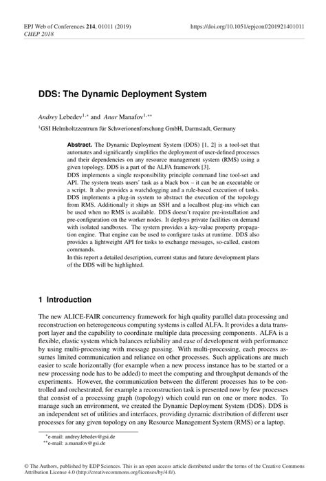 pdf dds the dynamic deployment system