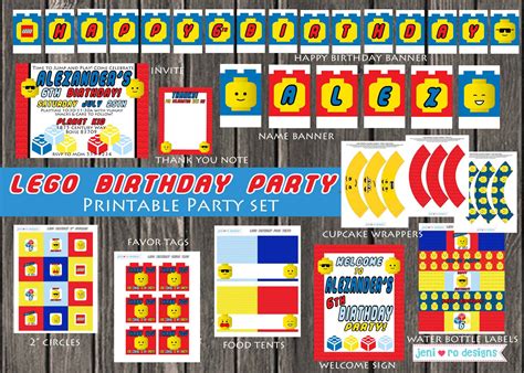 Lego City Water Bottle Labels