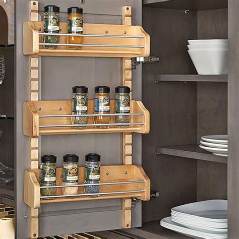 REV A SHELF Medium Adjustable Door Mount Spice Rack Maple Rev A Shelf ASR