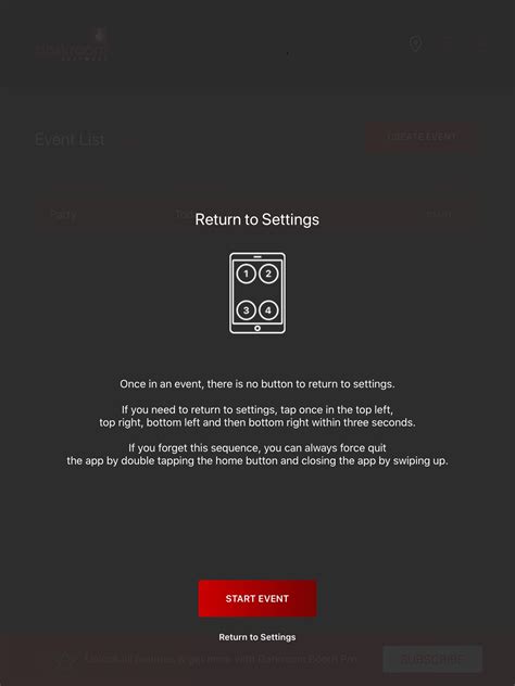 exiting event mode