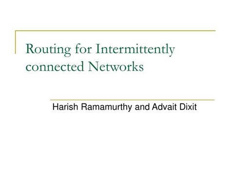 Ppt Routing For Intermittently Connected Networks Powerpoint