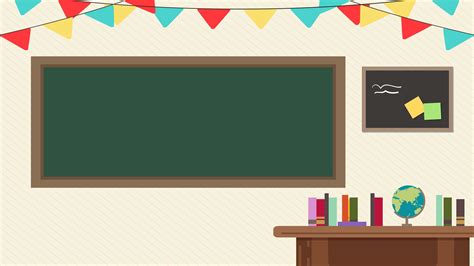 Ilustrasi Latar Belakang Kelas Kartun Segar Musim Pembukaan Kartun