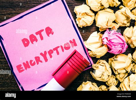 handwriting text data encryption concept meaning symmetric key