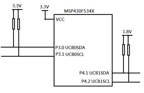 can i design 2 type of voltage level in msp430 s 2 ports of i2c without level shift ic msp